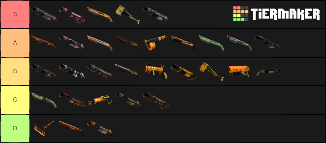 Pyro weapon skin tierlist. Tier List (Community Rankings) - TierMaker Pyro weapon skin tierlist. Tier List (Community Rankings) - TierMaker