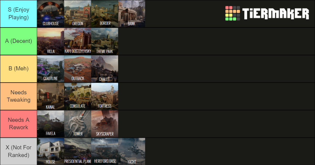 R6 Maps Tier List Community Rankings TierMaker R6 Maps Tier List Community Rankings TierMaker