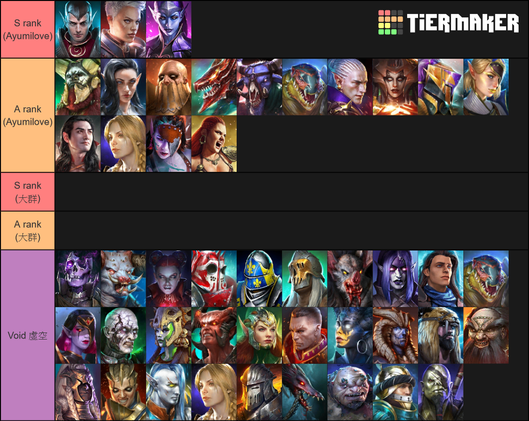 Raid Shadow Legends - Rare Champion (èƒŽä¸‰) S & A rank Tier List ...