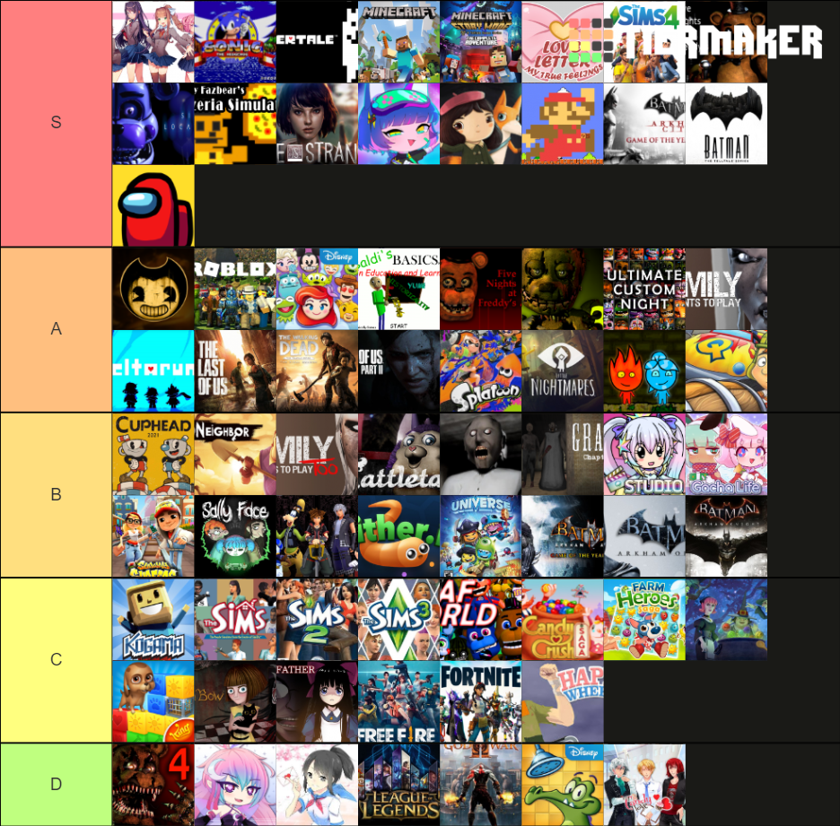 Random Games Tier List (Community Rankings) - TierMaker