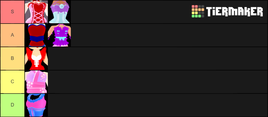 Rank Royale High Corsets / Bodices Tier List (Community Rankings ...