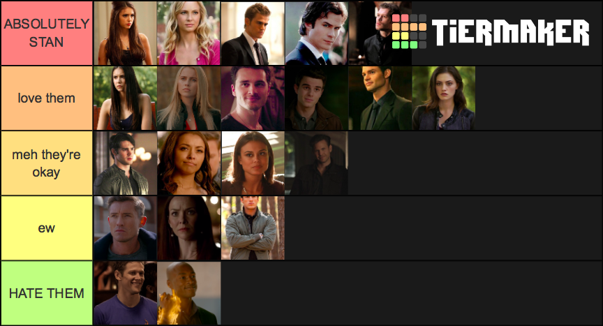 rank the vampire diaries characters Tier List (Community Rankings ...