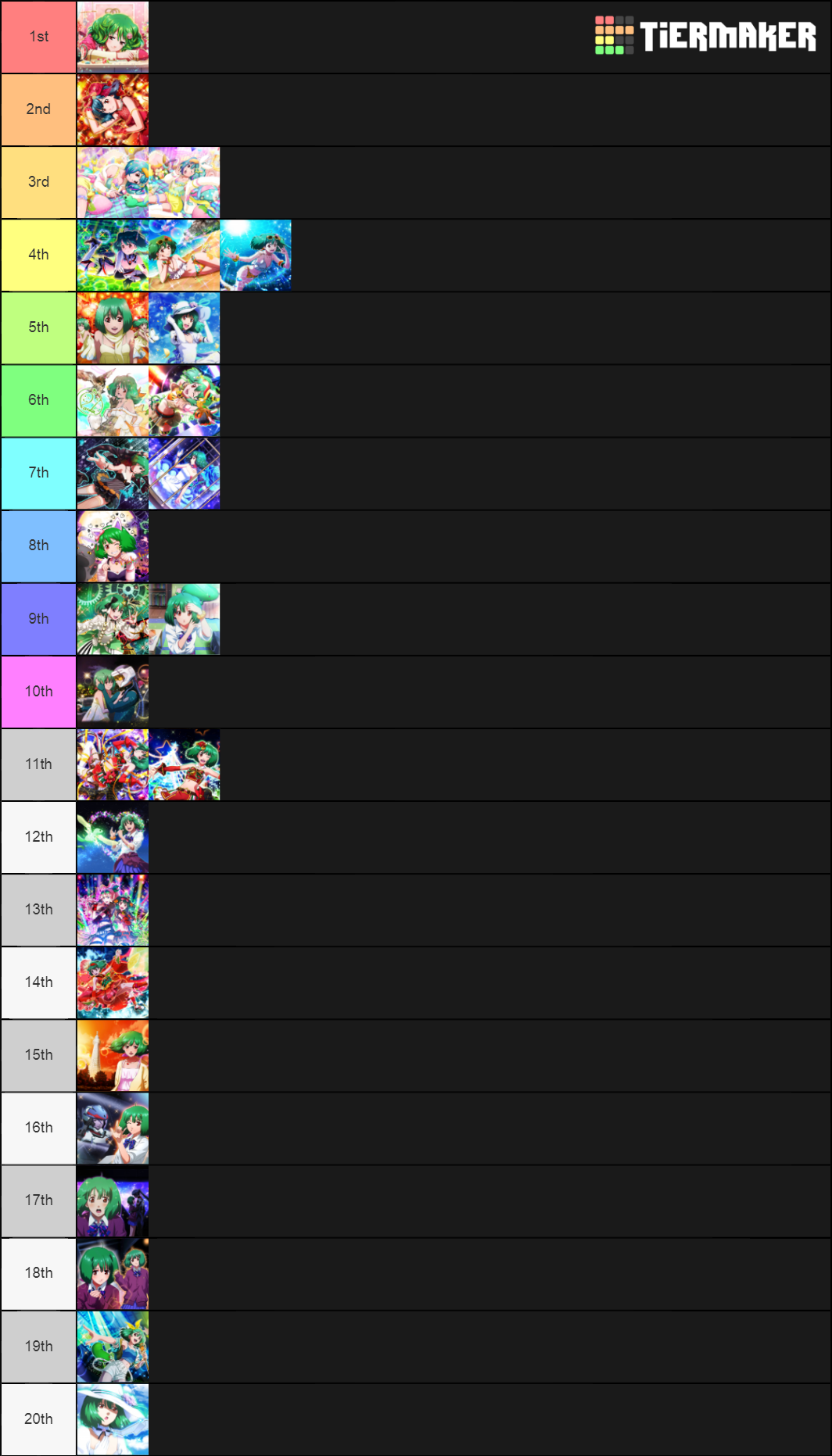 Ranka Lee Top 20 UtaMacross Plate Ranking Tier List (Community Rankings ...