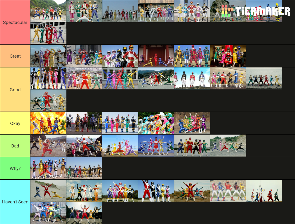 RANKING EVERY SEASON OF SUPER SENTAI Tier List (Community Rankings ...