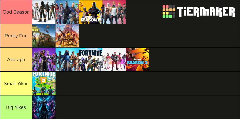 Ranking Fortnite Seasons Tier List (Community Rankings) - TierMaker