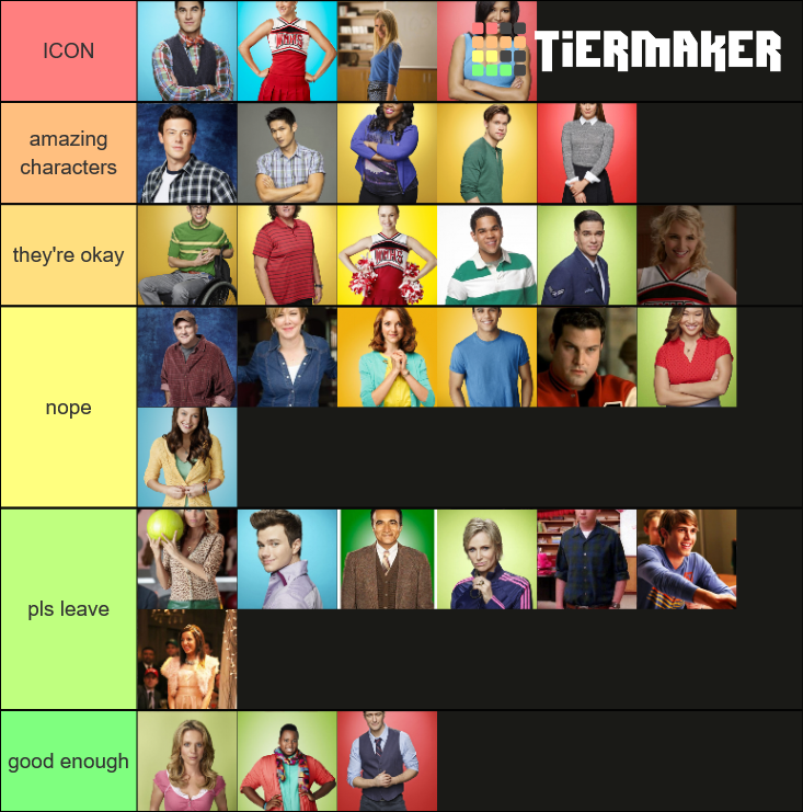 ranking Glee characters Tier List (Community Rankings) - TierMaker