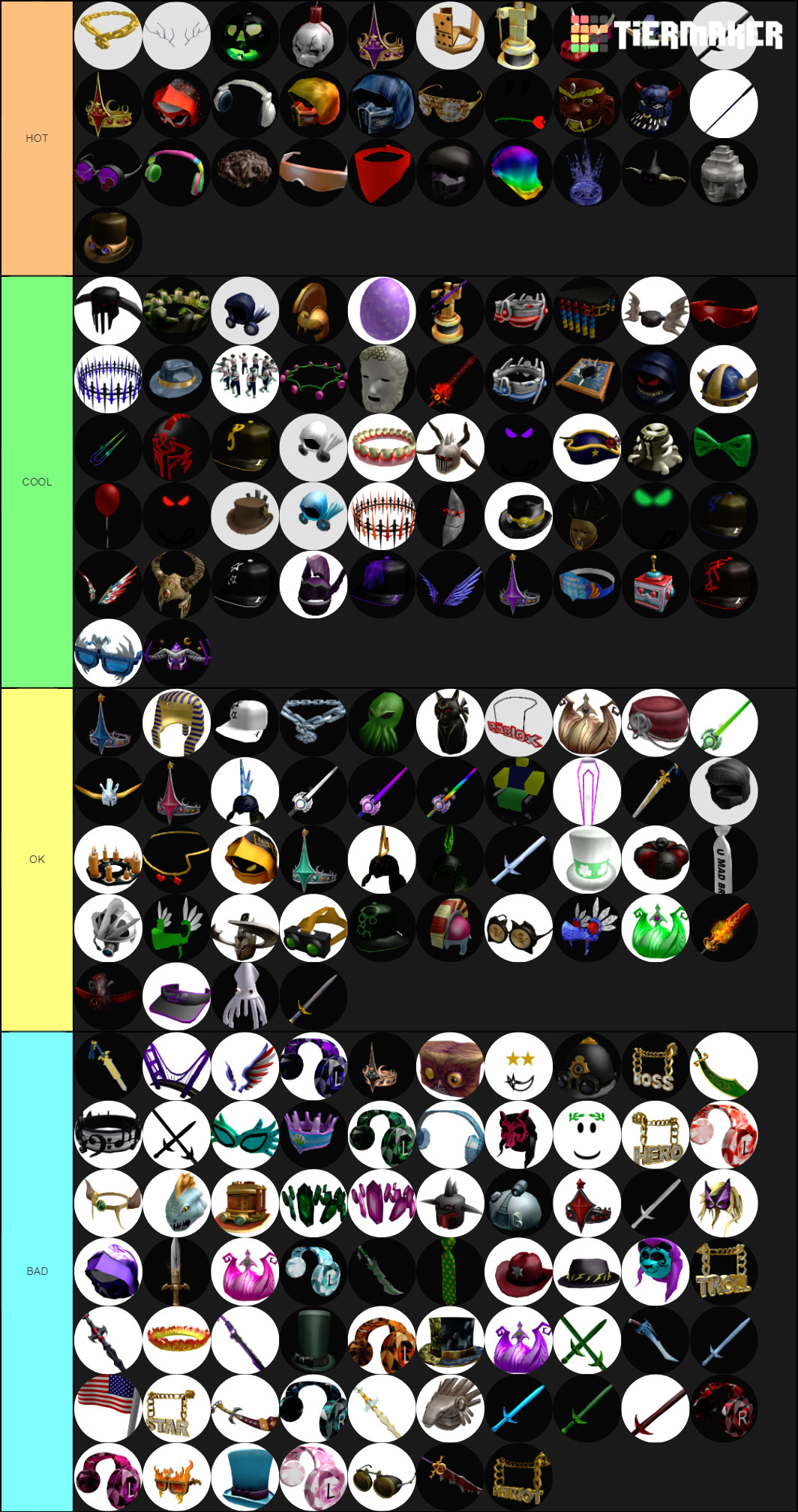 Rare items tierlist Tier List (Community Rankings) - TierMaker
