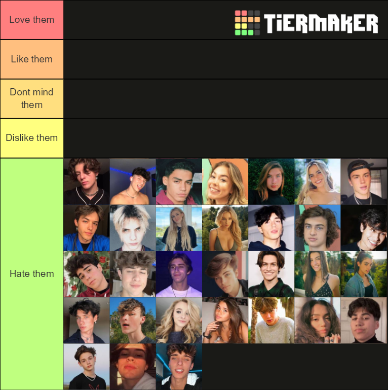 Rating tik tokers (2020) Tier List (Community Rankings) - TierMaker