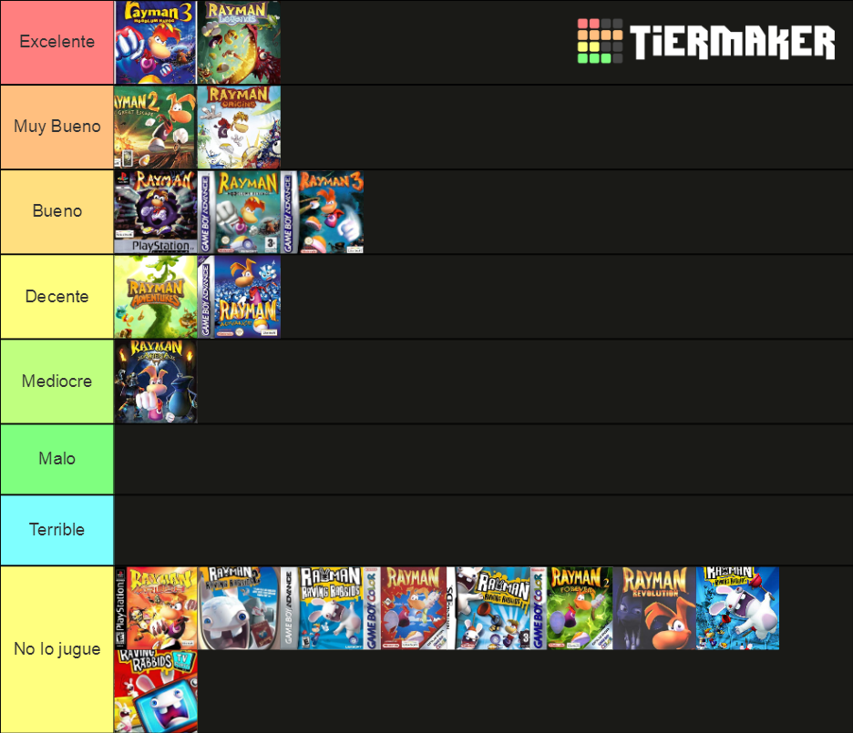 Rayman Games (1995-2019) Tier List (Community Rankings) - TierMaker