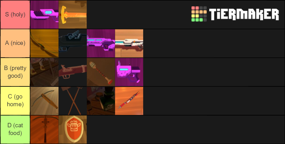 Rec Room Quest Weapons Tier List (Community Rankings) - TierMaker