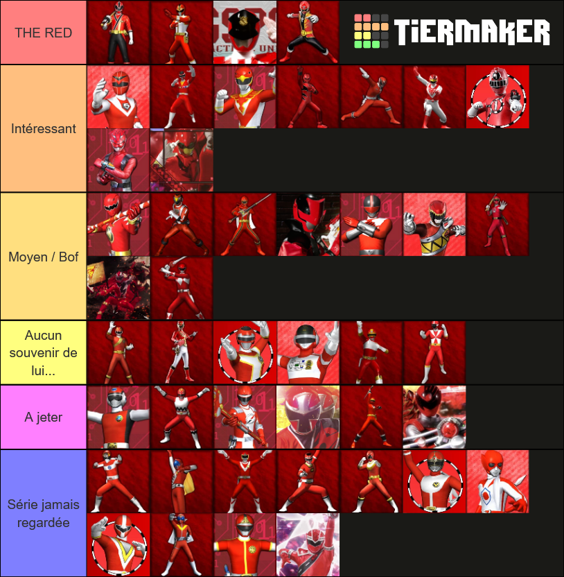 Red Sentai Warriors Tier List (Community Rankings) - TierMaker