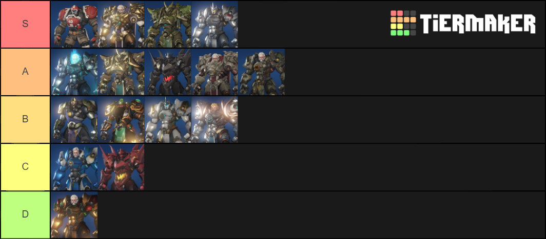Reinhardt Skins Tier List (Community Rankings) - TierMaker
