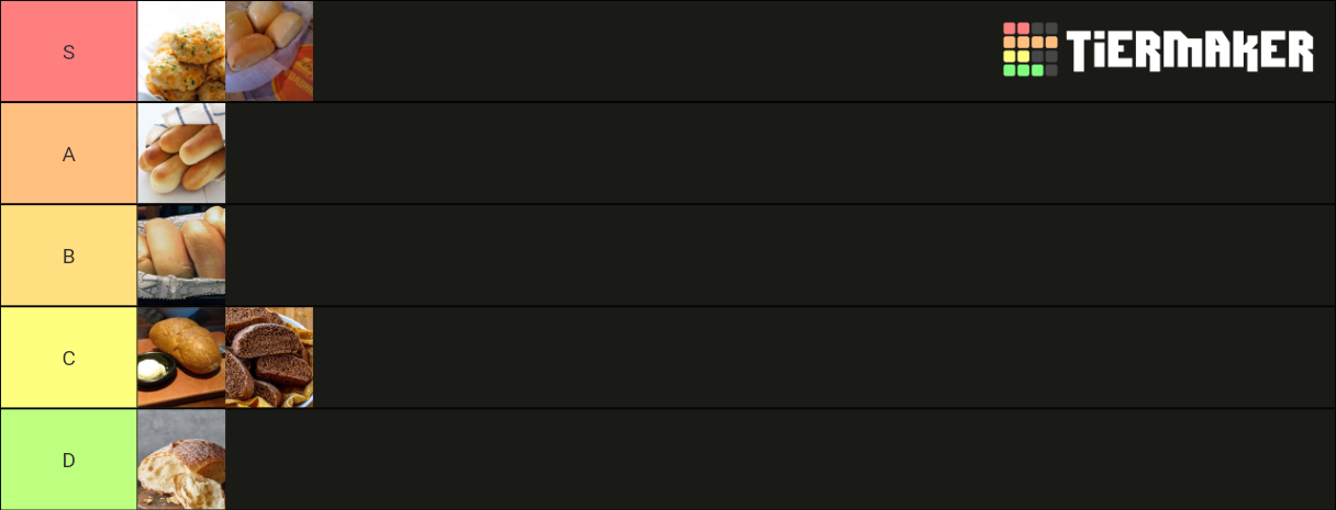Restaurant Bread Tier List (Community Rankings) - TierMaker