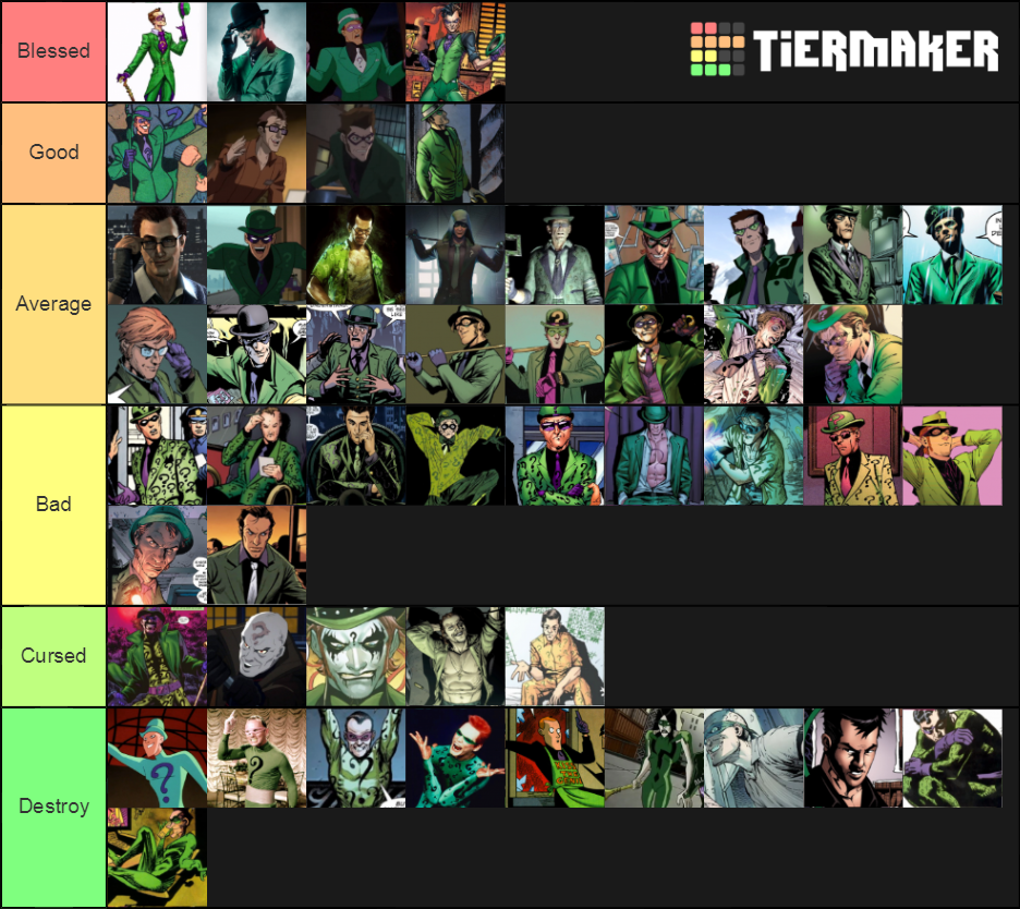 Riddler Designs Tier List (Community Rankings) - TierMaker
