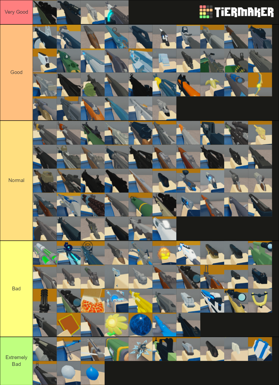 Roblox Arsenal Guns Tier List (Community Rankings) - TierMaker