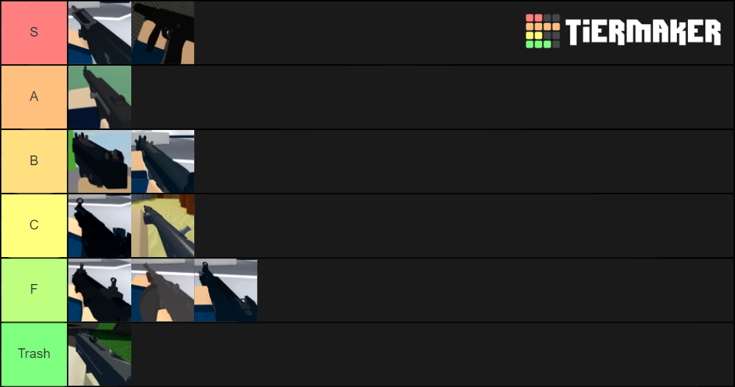 Roblox Arsenal SMG Tier List (Community Rankings) - TierMaker
