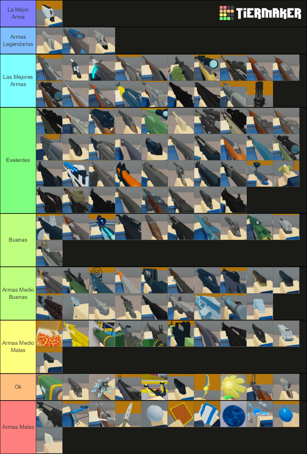 ROBLOX Arsenal Weapons Tier List (Community Rankings) - TierMaker