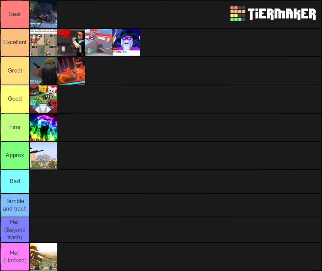 ROBLOX Games Tier List (Community Rankings) - TierMaker