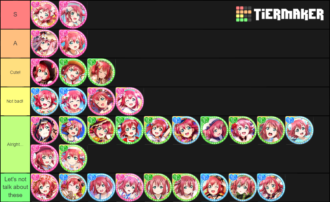 ruby kurosawa URs Tier List (Community Rankings) - TierMaker