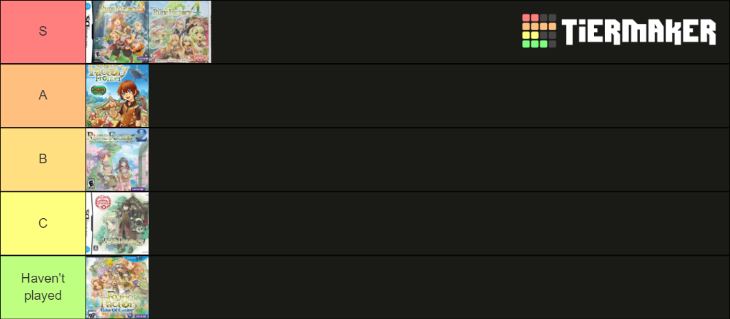 Rune factory games Tier List (Community Rankings) - TierMaker