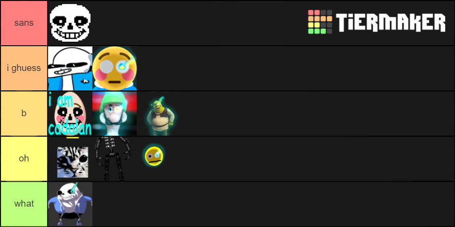 sans undertale Tier List (Community Rankings) - TierMaker