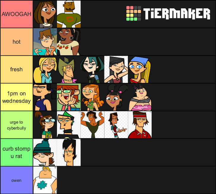 season 1 tdi characters Tier List (Community Rankings) - TierMaker