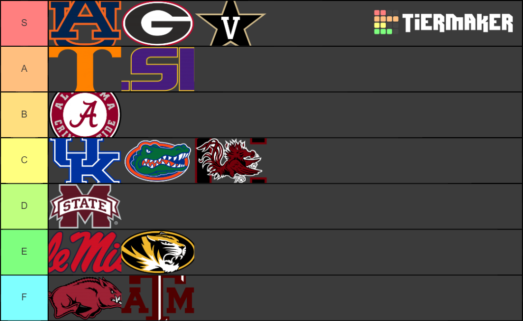 SEC Logos Tier List (Community Rankings) - TierMaker