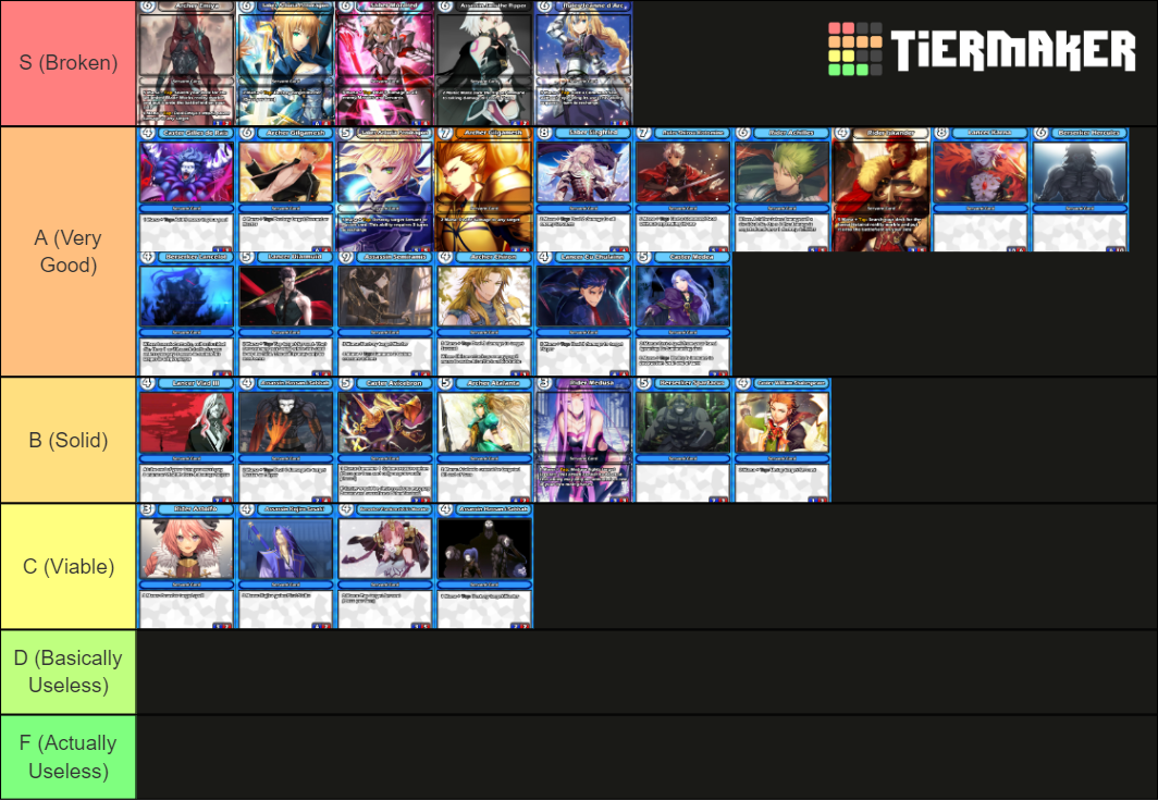 Servant Fate Card game Tier List (Community Rankings) - TierMaker