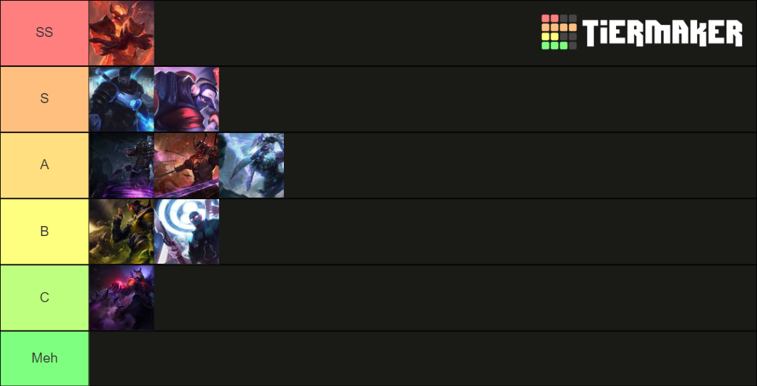 Shen Skin Tier List (Community Rankings) - TierMaker