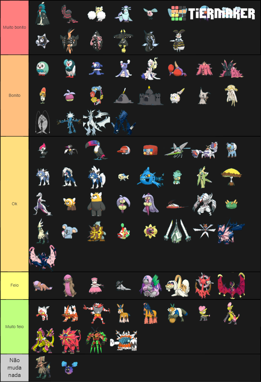 Shiny Gen 7 PokÃ©mon Tier List (Community Rankings) - TierMaker