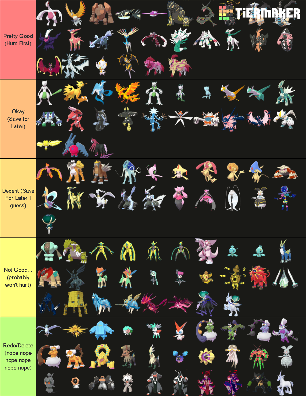 Shiny Legendary/Mythical/Ultra Beats Pokemon Tier List (Community ...