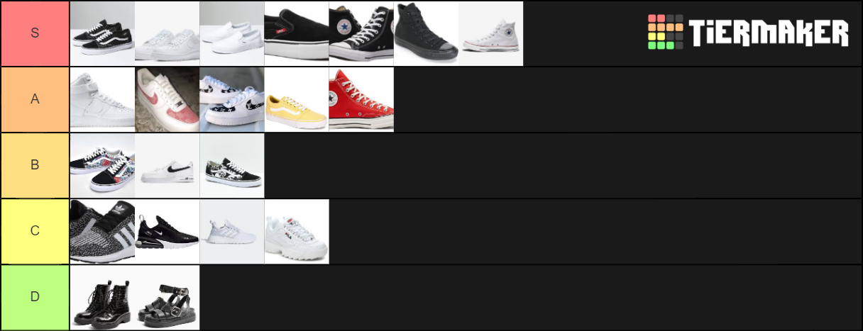 Shoe designs Tier List (Community Rankings) - TierMaker