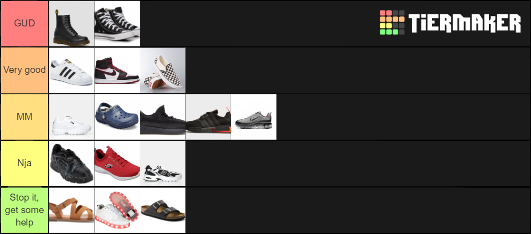 Shoe ranking Tier List (Community Rankings) - TierMaker