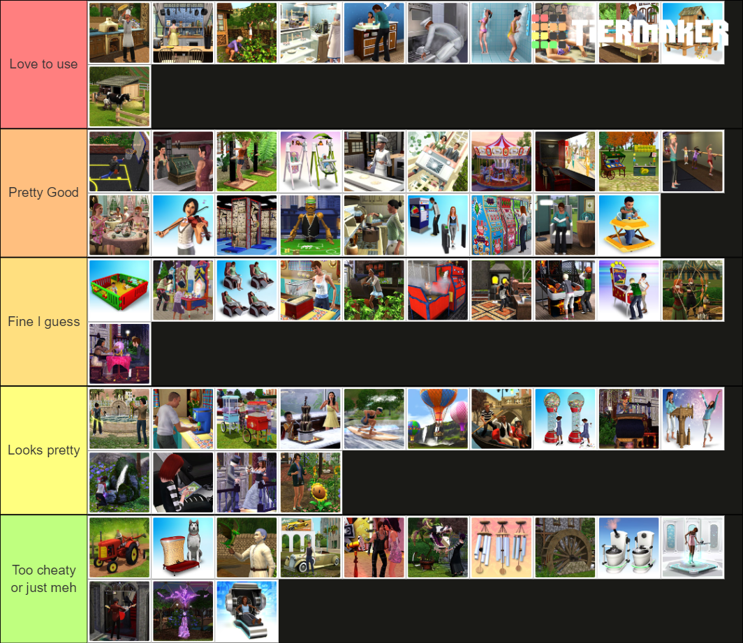 Sims 3 Premium Store Content Tier List (Community Rankings) - TierMaker
