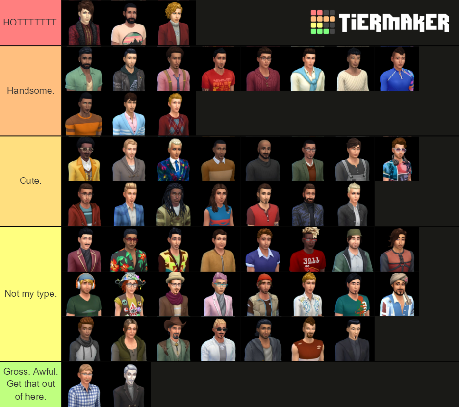 Sims 4 Mans Tier List (Community Rankings) - TierMaker
