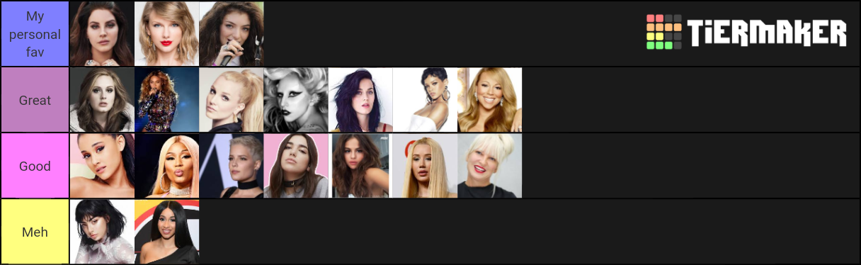 singers pop Tier List (Community Rankings) - TierMaker