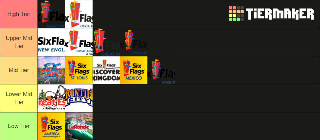 Six Flags Parks FIXED Tier List (Community Rankings) - TierMaker