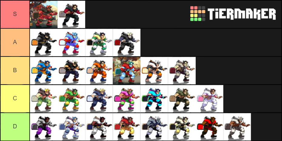 Skullgirls Beowulf Colors Tier List (Community Rankings) - TierMaker