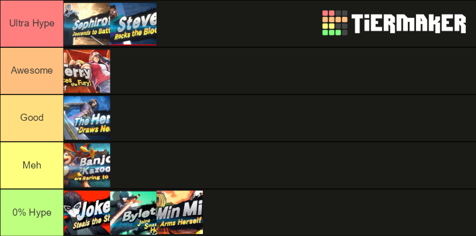 Smash Ultimate DLC Trailers Tier List (Community Rankings) - TierMaker