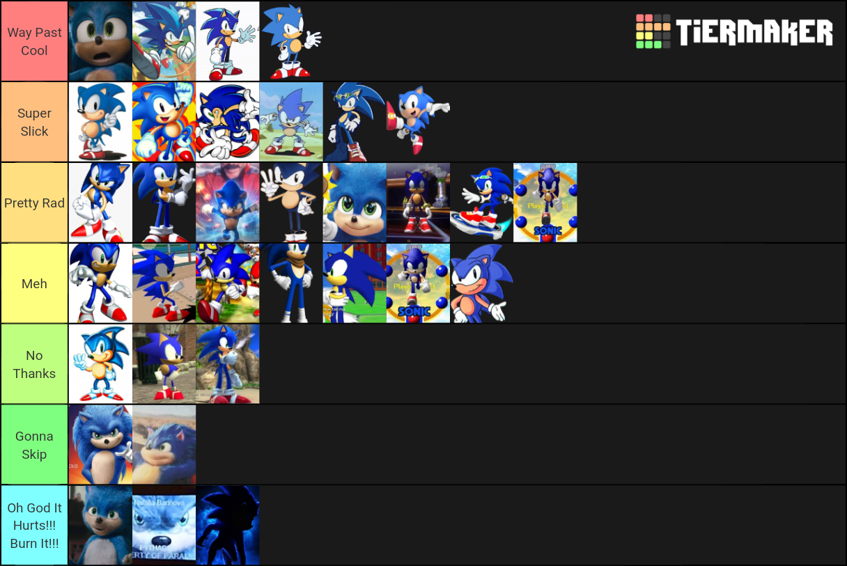 Sonic Designs Tier List (Community Rankings) - TierMaker