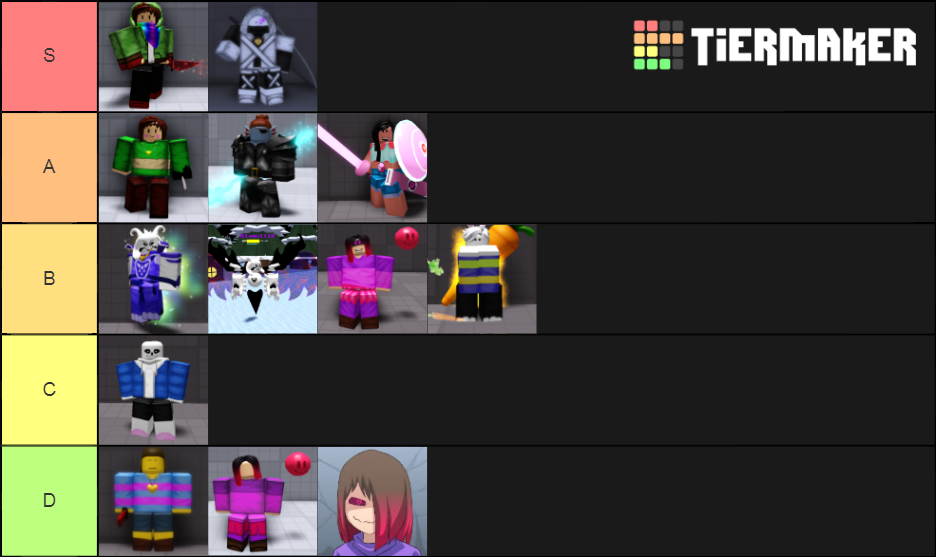 SoulShatters [XTale CHara] Tier List (Community Rankings) - TierMaker