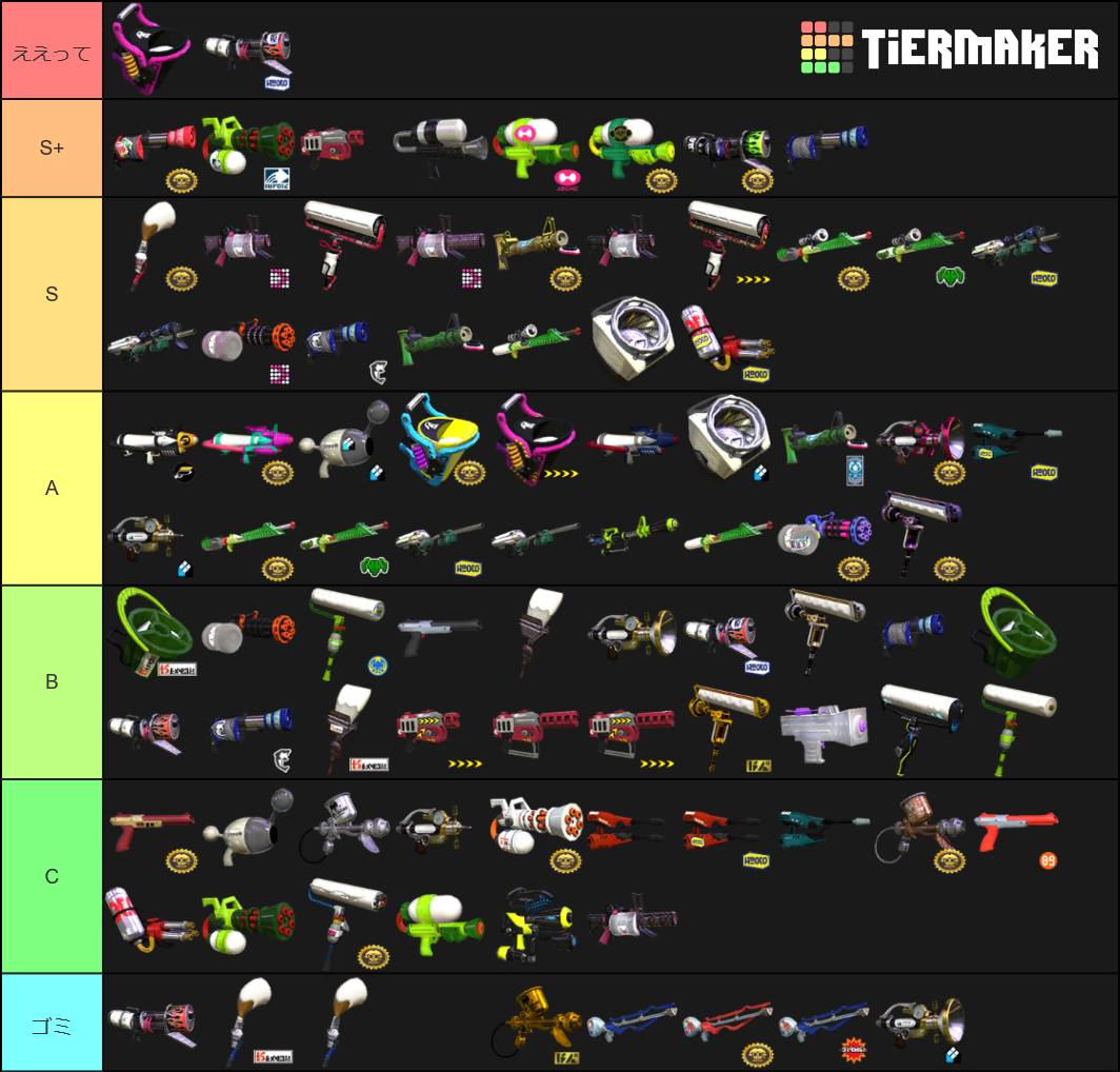 Splatoon 1 + 2 Combined Tier List (Community Rankings) - TierMaker