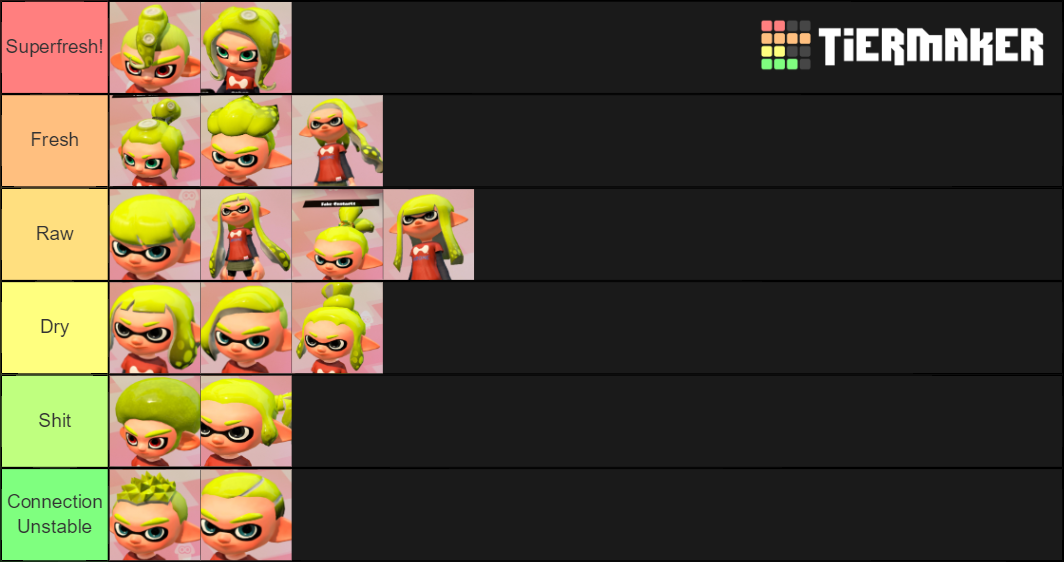 Splatoon 2 Hairstyles Tier List (Community Rankings) - TierMaker