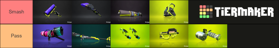 Splatoon 2 Hero Weapon Tier List (Community Rankings) - TierMaker