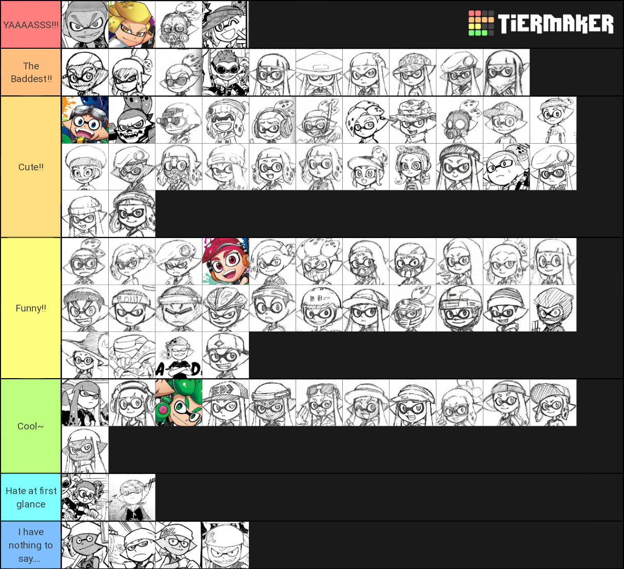 Splatoon Manga Tier List (Community Rankings) - TierMaker