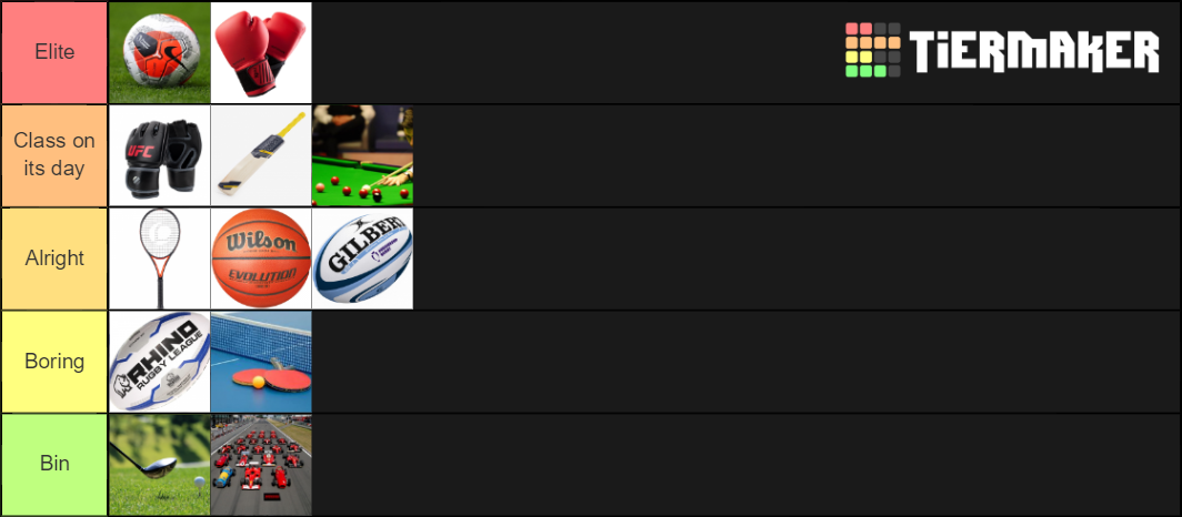 Sports Ranked Tier List (Community Rankings) - TierMaker