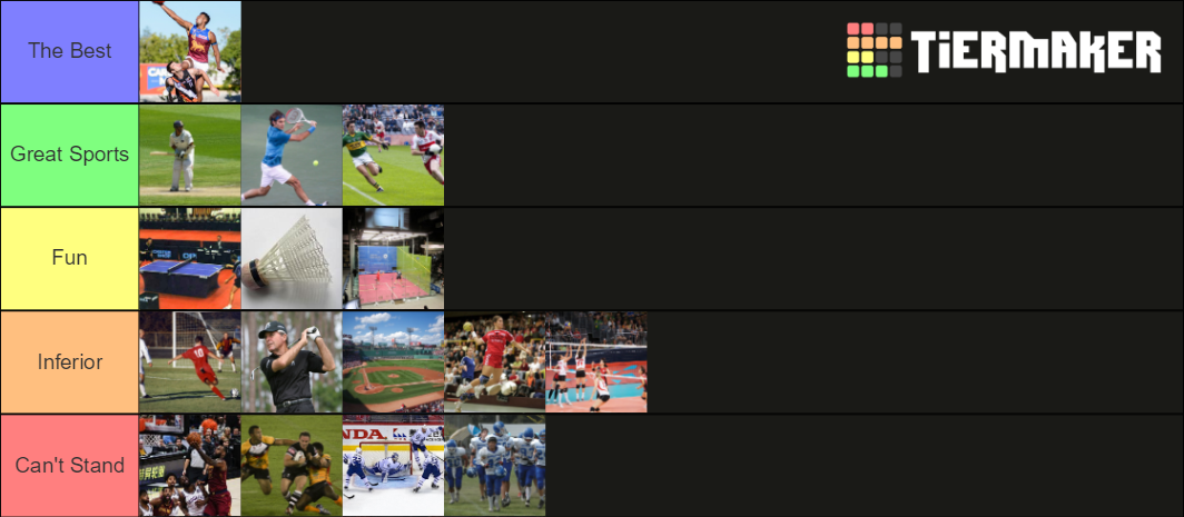 Sports Tier List (Community Rankings) - TierMaker