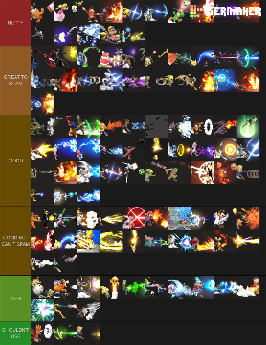 SSBU Projectiles Tier List (Community Rankings) - TierMaker
