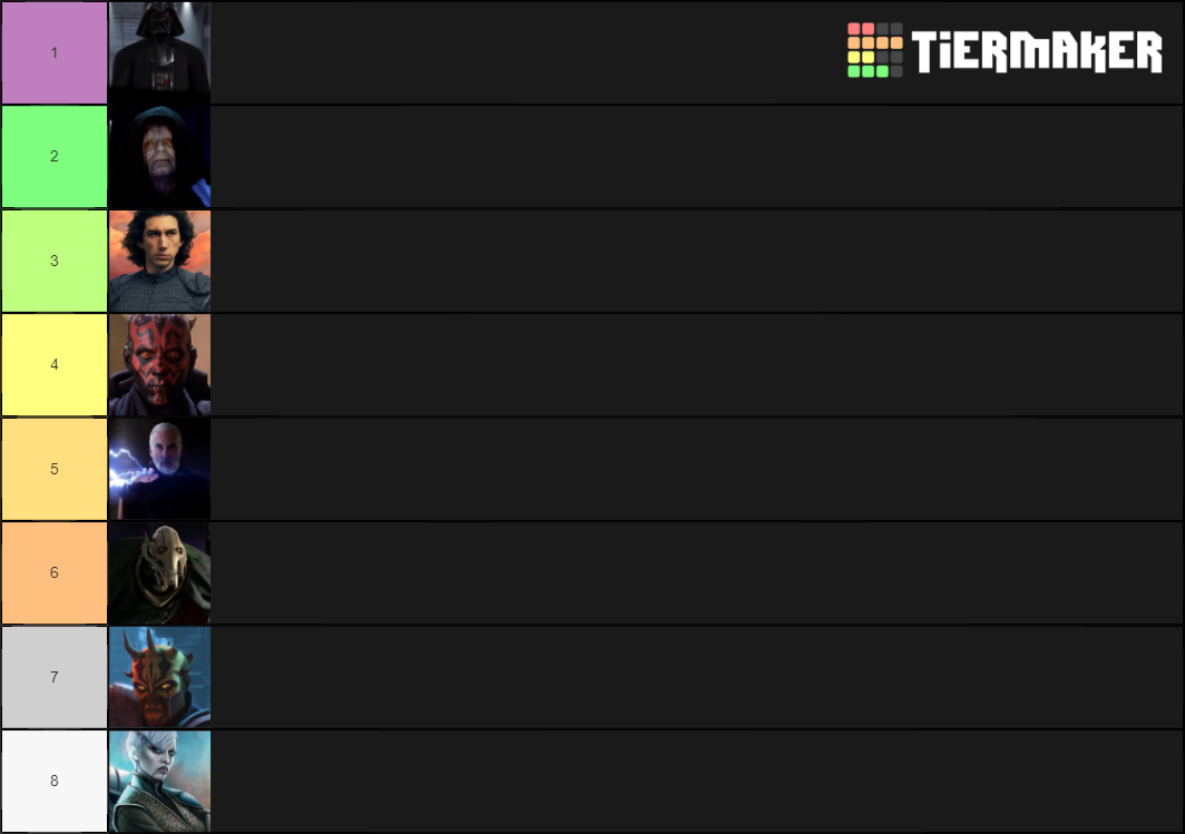 star wars sith n jedi Tier List (Community Rankings) - TierMaker