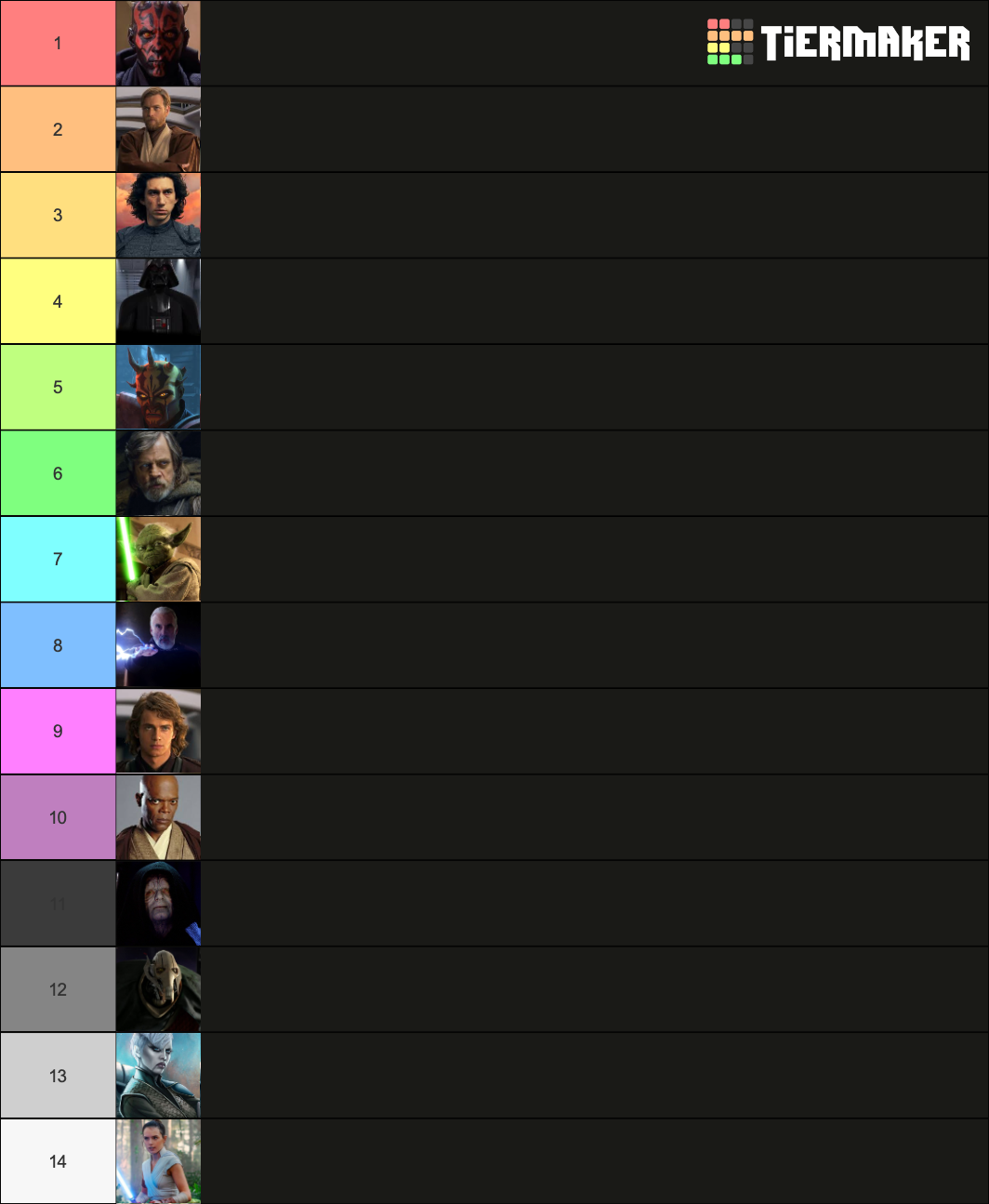 star wars sith n jedi Tier List (Community Rankings) - TierMaker